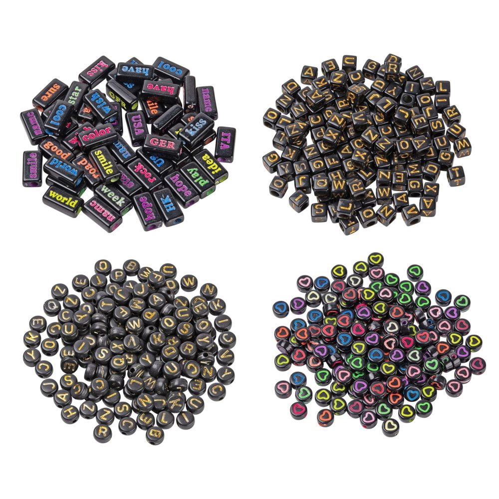 1 Bag 490Pcs Opaque & Craft Style Acrylic Beads Rectangle Cube Mixed ...
