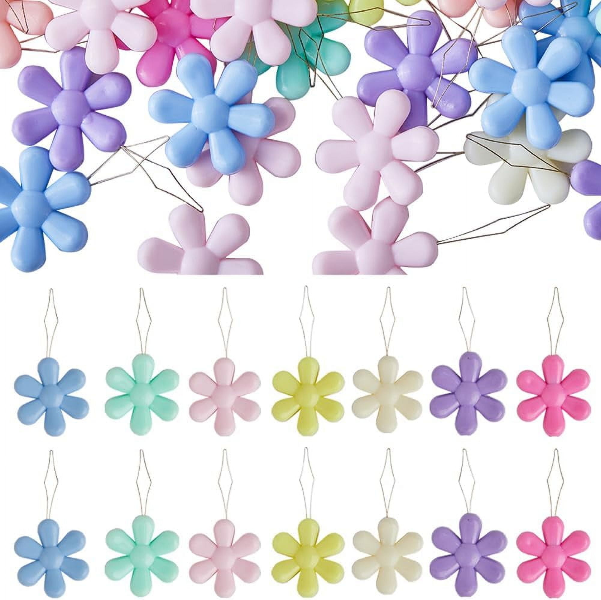 1 Bag 50Pcs Multicolored Needle Threaders Plastic Sewing Machine Flower Head Wire Loop ...