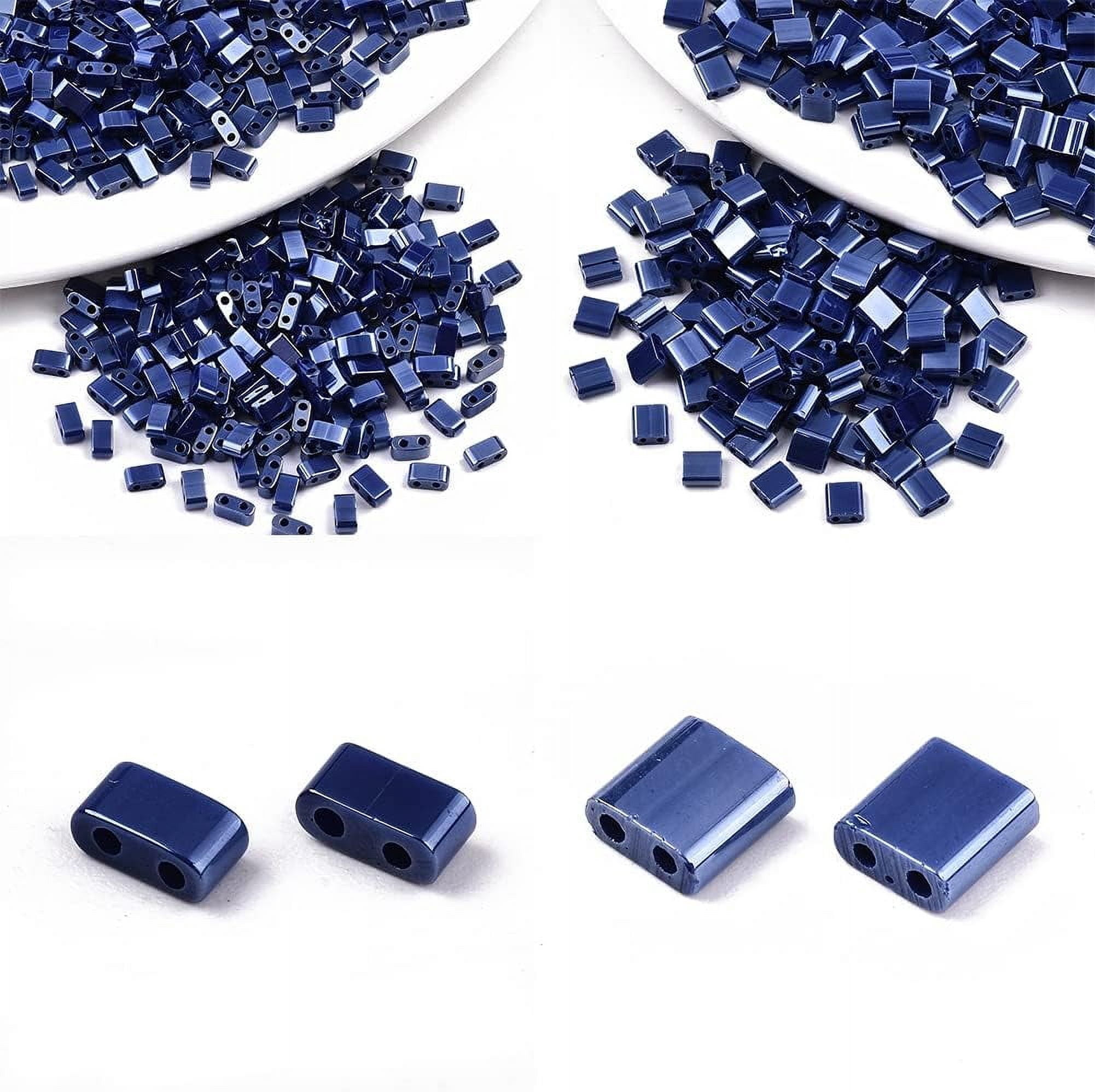 1 Bag About 520 Pcs 2 Hole Beads Half Beads 5x5mm/5x2mm 2-Hole Glass ...