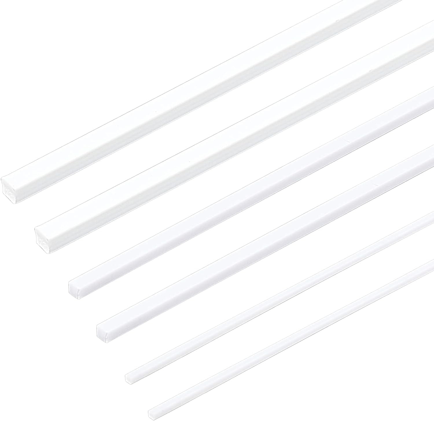 1 Bag 60pcs ABS Plastic Square Solid Bar Rods 1/2/3mm White ABS Plastic ...