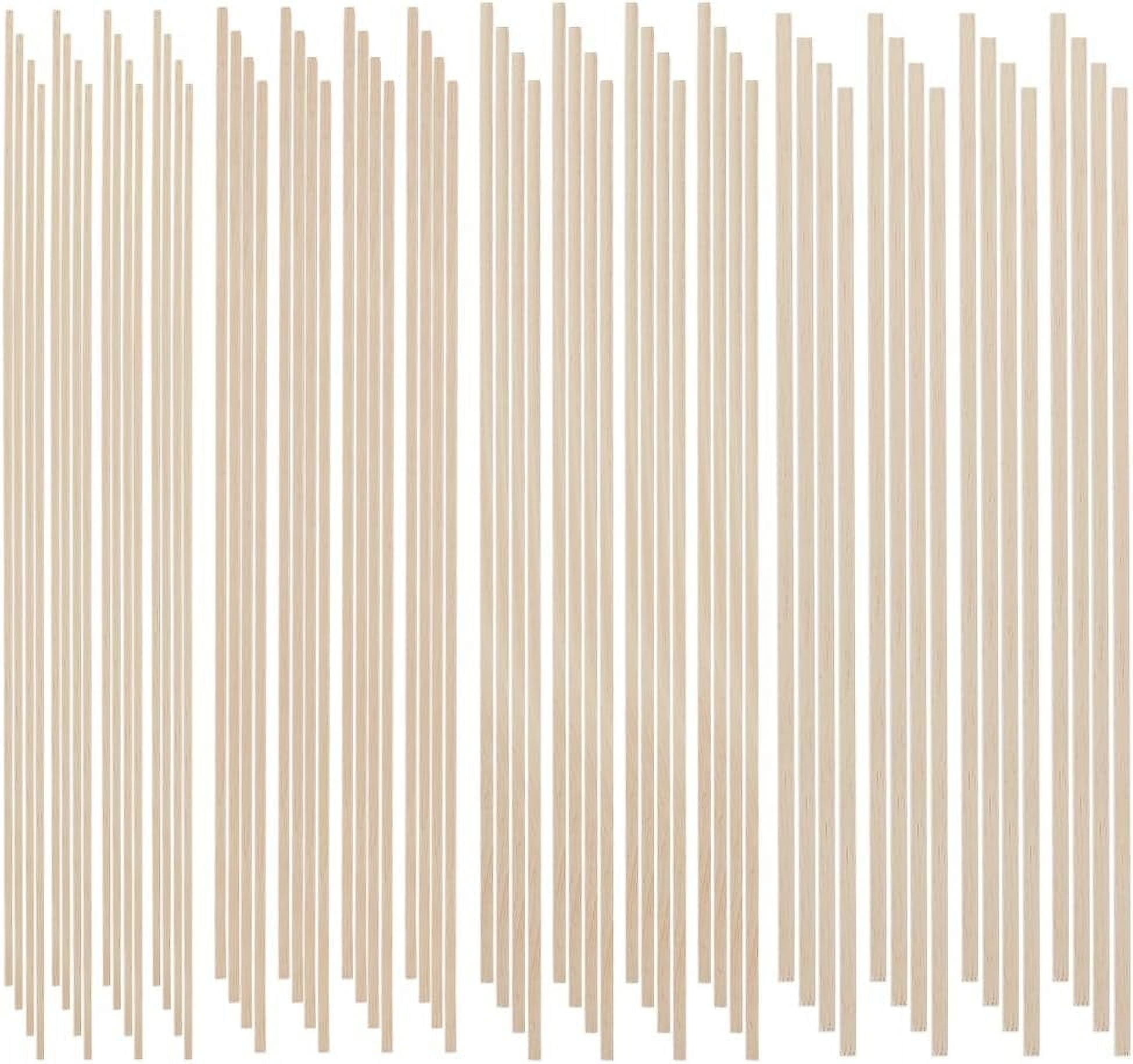 1 Bag 64Pcs 4 Style Square Wood Sticks 15.7 inch Long Unfinished Wooden ...