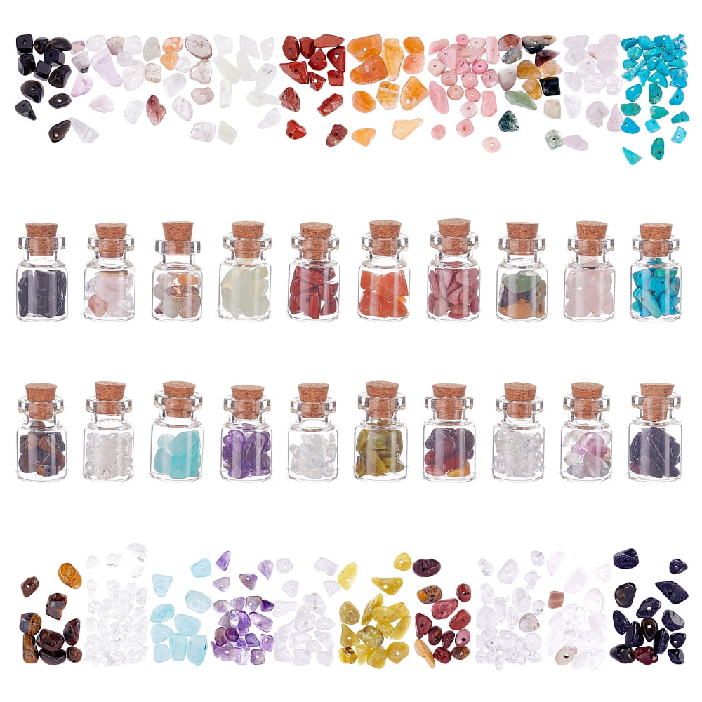 1 Bag 70g 20 Style Natural & Mixed Gemstone Chip Beads Set 3.5g/style ...