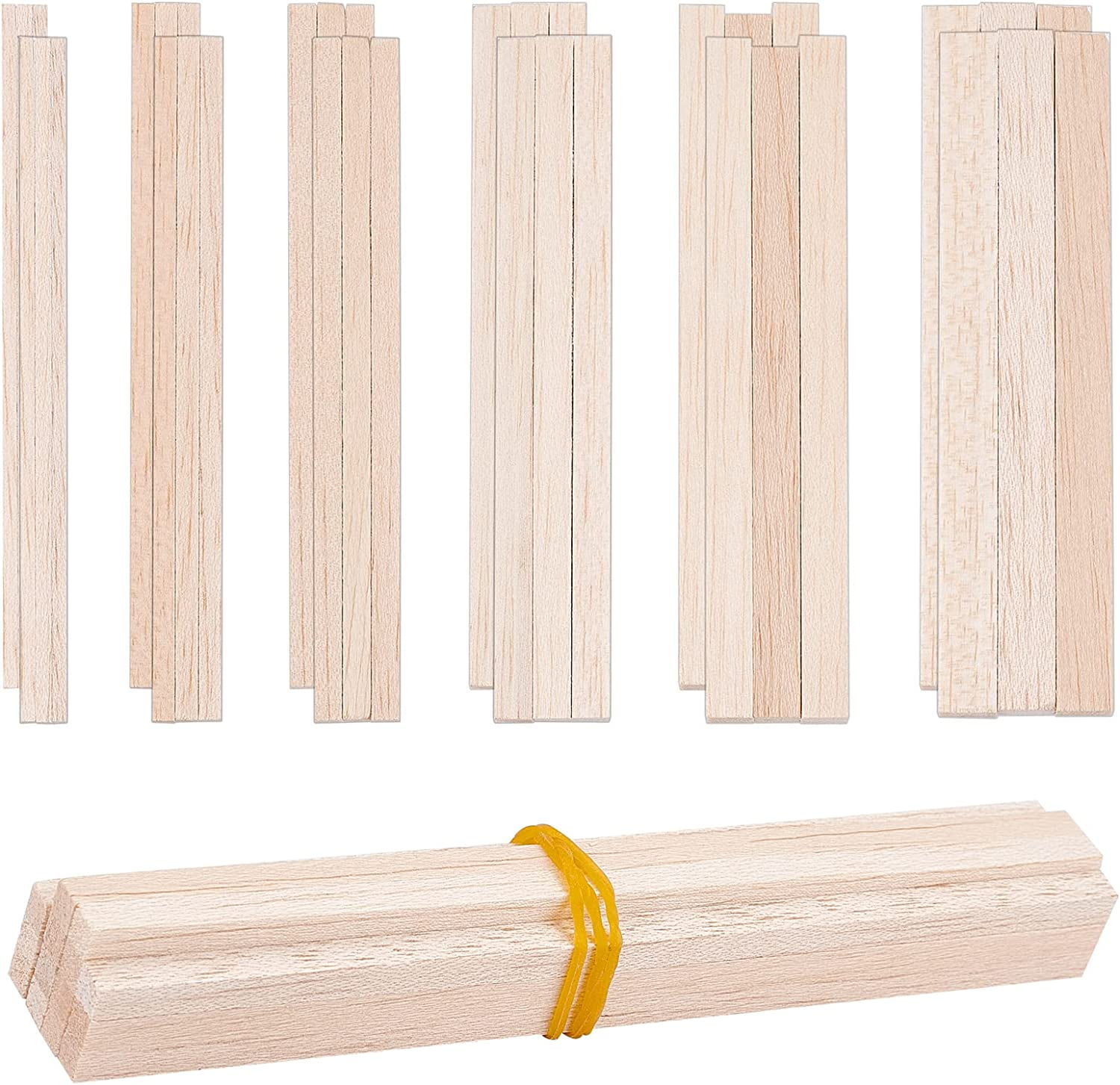 1 Bag 74Pcs Wooden Square Sticks Unfinished Wooden Strips Wooden Square ...