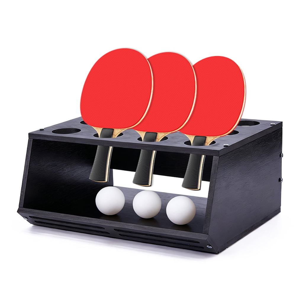 1 Bag Bamboo Table Tennis Racket Storage Rack Rectangle Black ...
