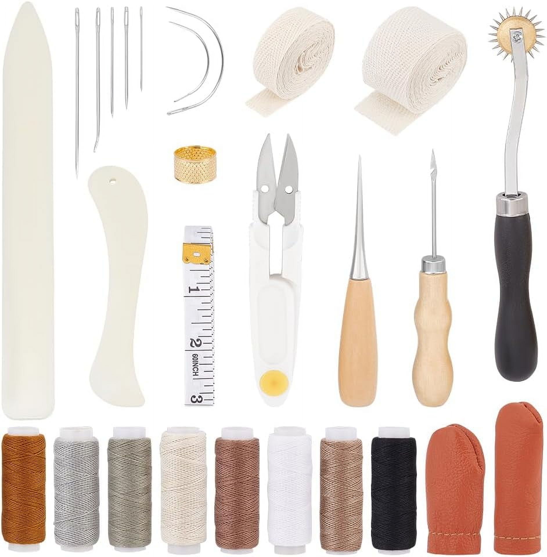 1 Bag Bookbinding Kits Bone Folder Sewing Thread Needles Tracing Wheel ...