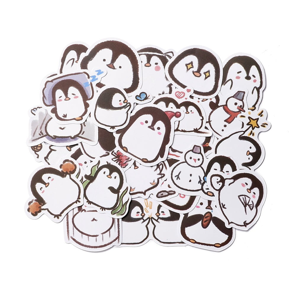 1 Bag Cartoon Penguin Paper Stickers Set Waterproof Adhesive Label ...