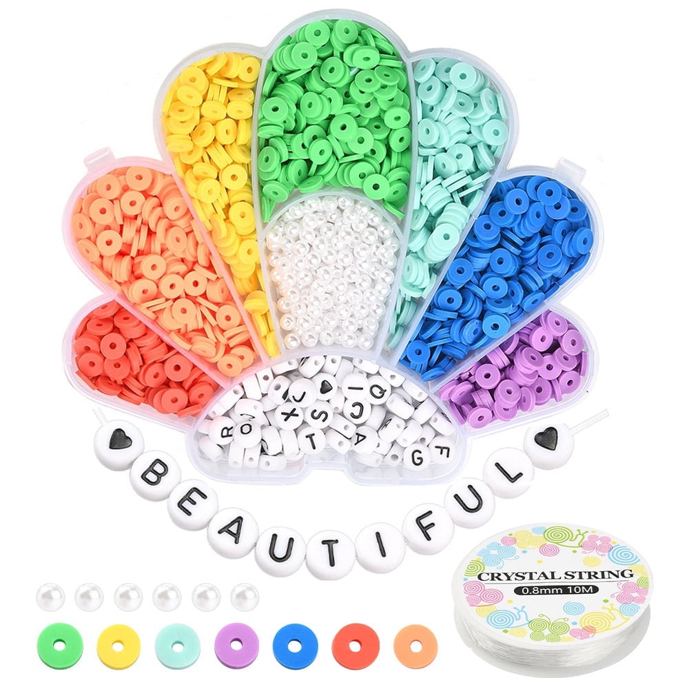 1 Bag DIY Heishi Surfer Bracelet Making Kit Including Polymer Clay Disc ...