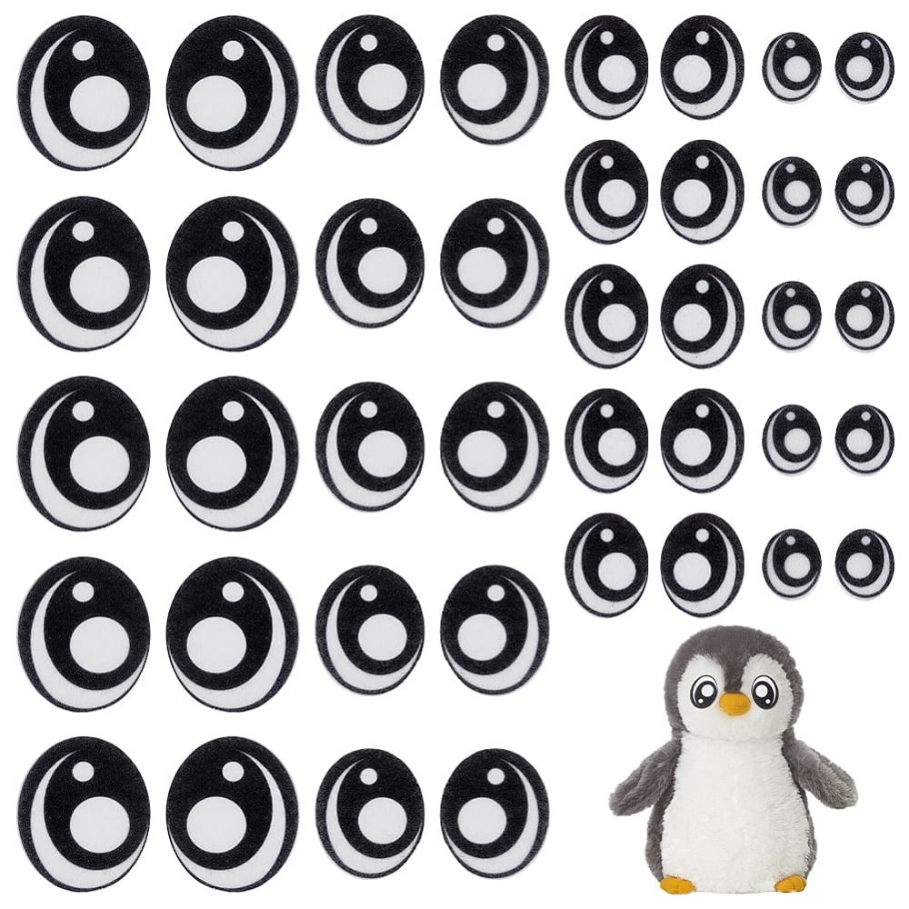 1 Bag Felt Craft Eye for DIY Toys Puppet Plush Animal Making Black 16 ...