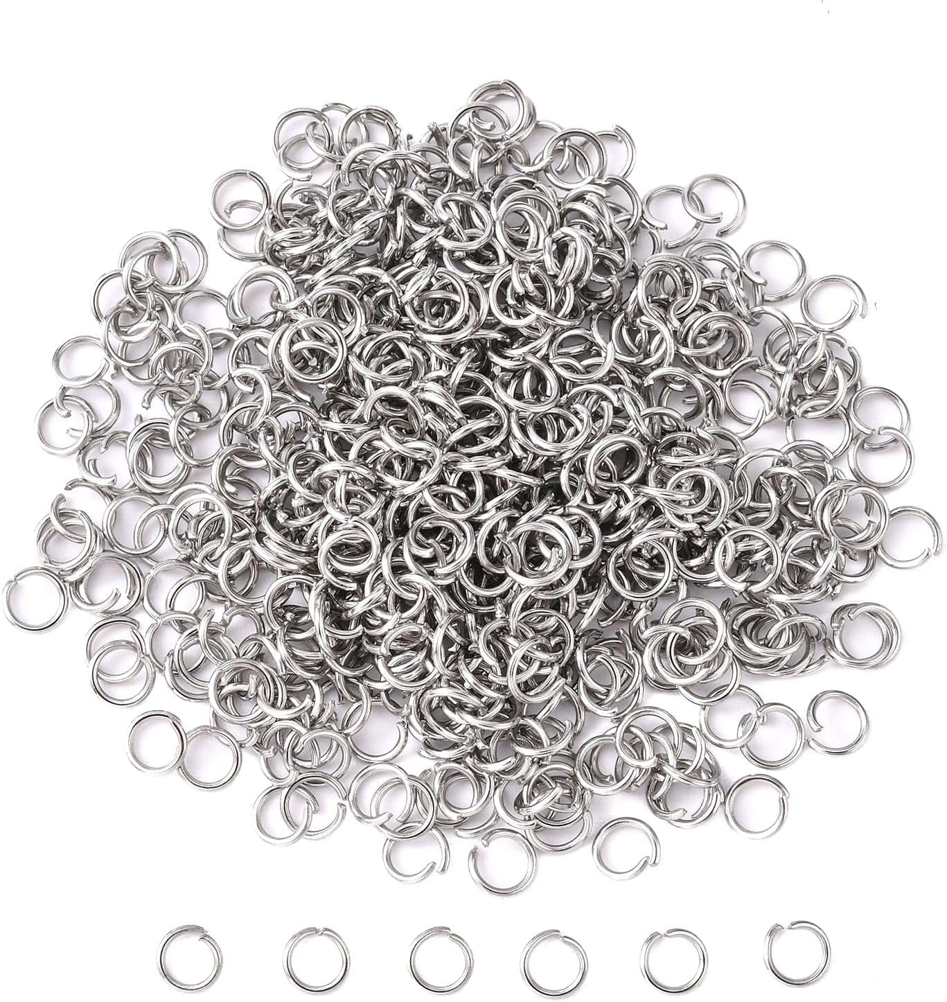 1 Bag Jump Rings Stainless Steel Open Jump Rings 21 Gauge Chainmail ...