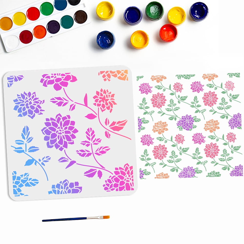 1 Bag PET Hollow Out Drawing Painting Stencils for DIY Scrapbook Photo ...