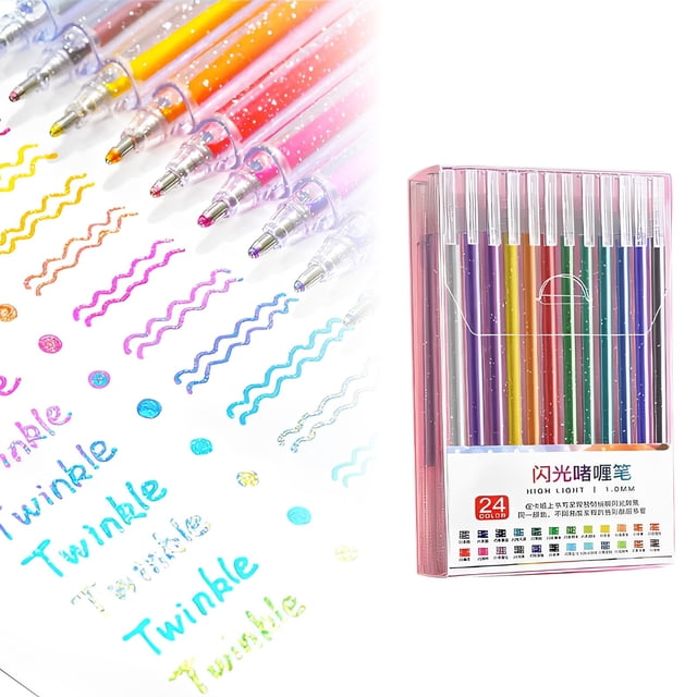 1 Bag of Pens Implementarch Pens Glitter Gel Pen Set Glitters Gel Ink ...