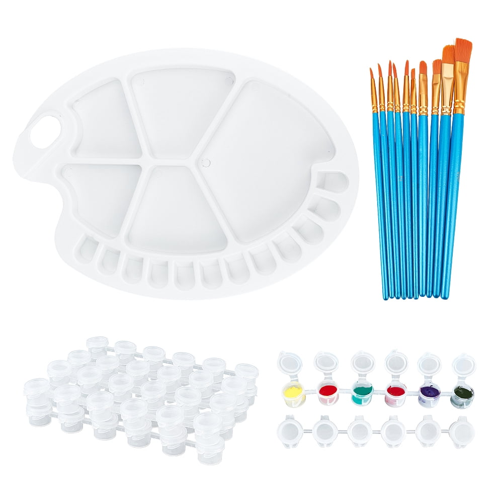 1 Bag Plastic Paint Palettes with Thumb Hole 3ml 6 box Plastic Empty ...