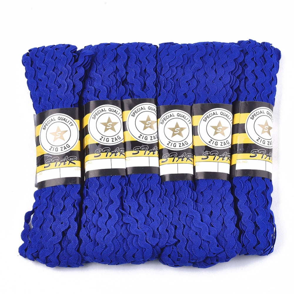 1 Bag Polypropylene Fiber Ribbons Wave Shape Blue 7~8mm 15yard/bundle ...