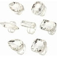 1 Bag Rhinestone Finger Rings for Women Platinum Inner Diameter: 18mm ...