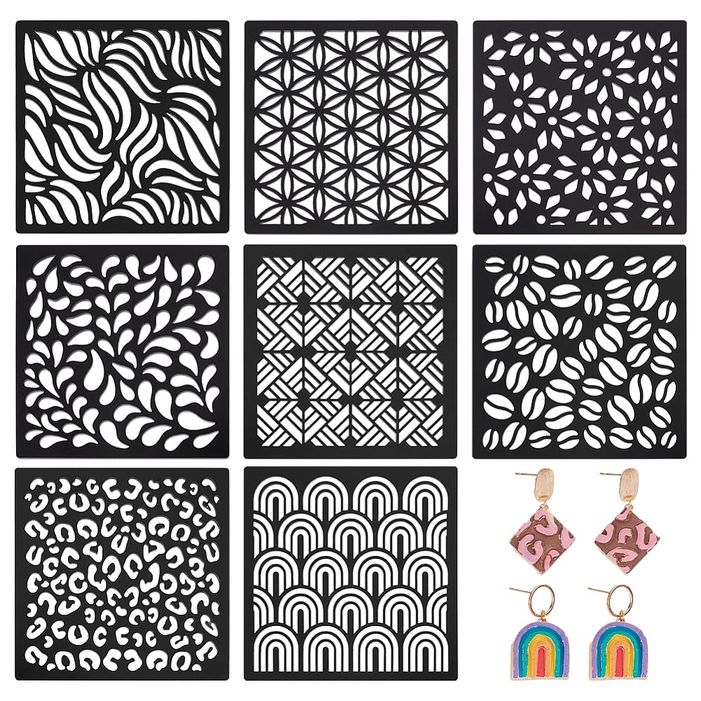 1 Bag Square Acrylic Clay Templates Clay Tools Black 99x99x3mm ...