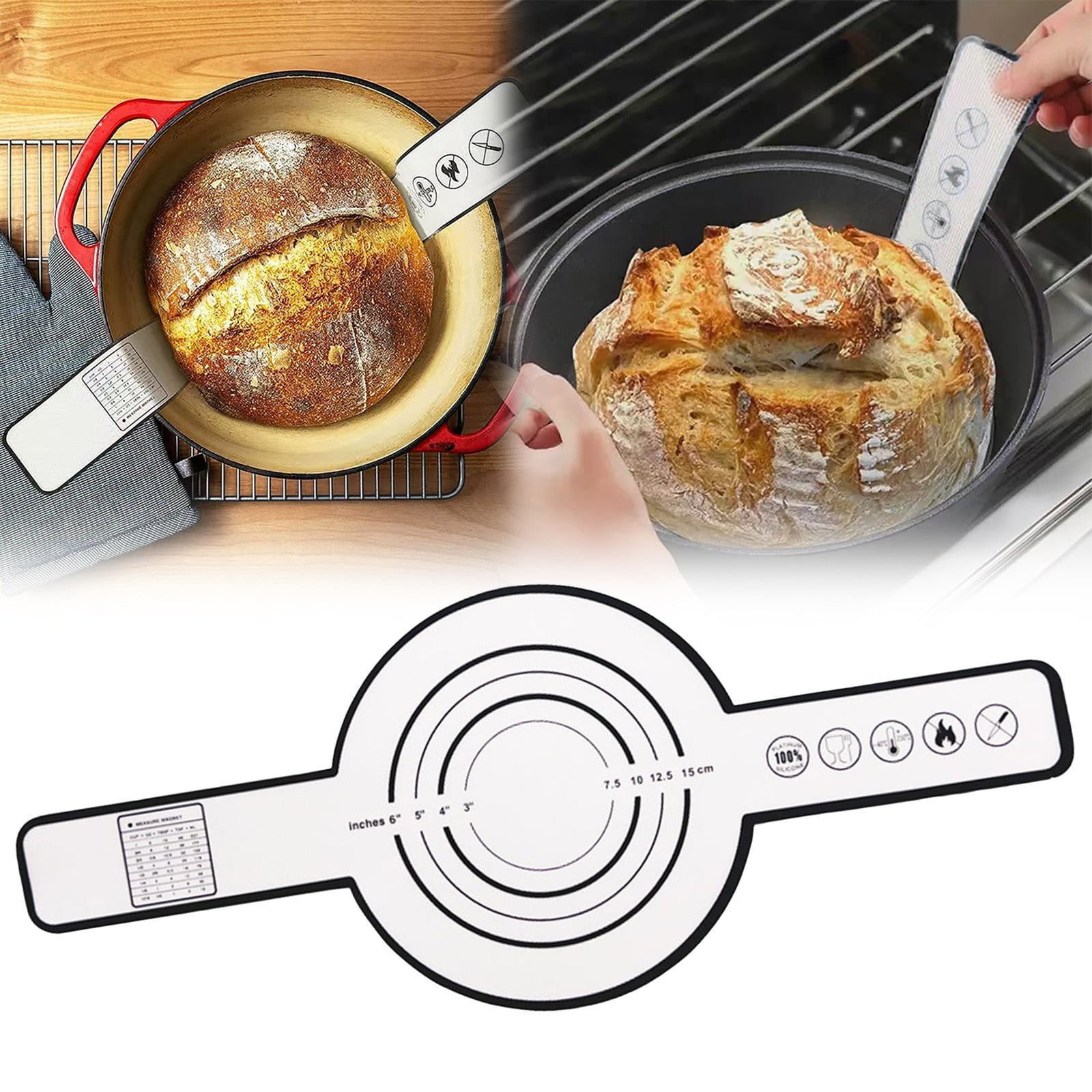 1 Baking Mat Clearance! Silicone Bread for with Long Straps Non Stick ...