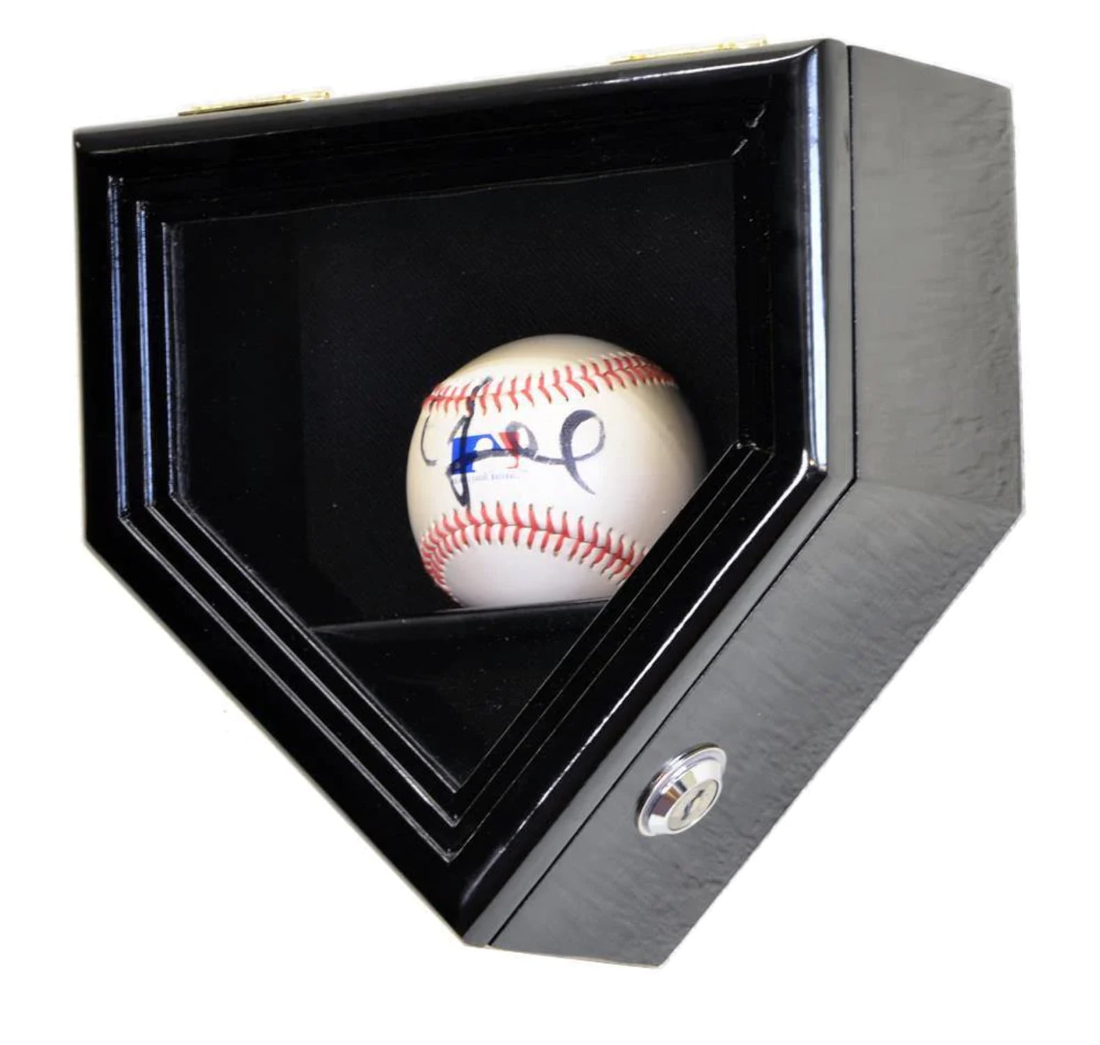 1 Baseball Ball Display Case Cabinet - Home Plate Shaped - Walmart.com