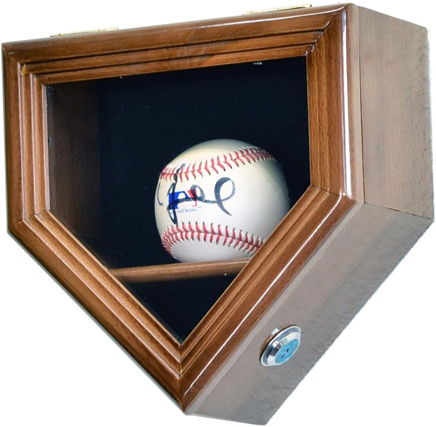 1 Baseball Ball Home Plate Display Case Holder Wall Rack Box w/98% UV ...