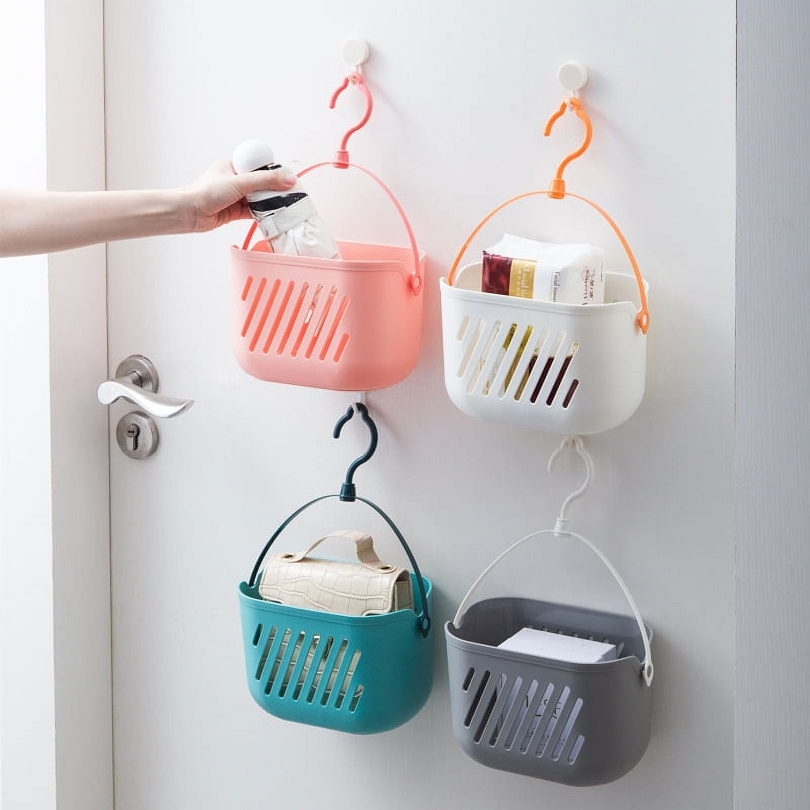 1*Basket Plastic Shower Caddy Basket Hanging Bathroom Dorm Organizer ...