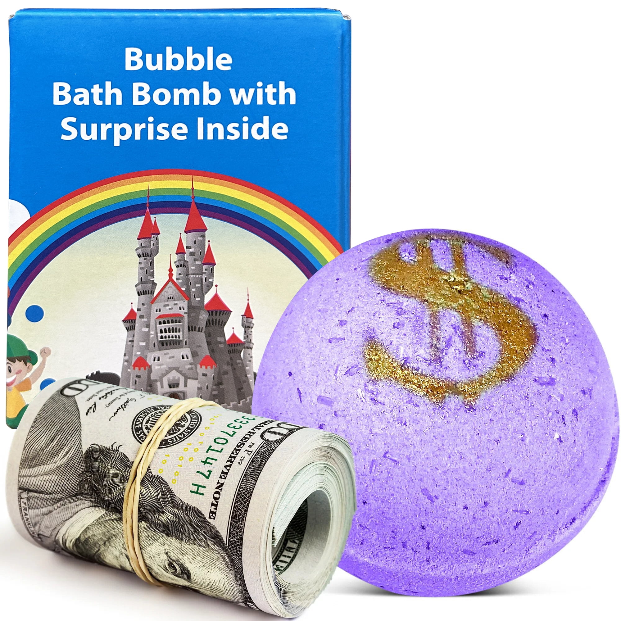 Bath Bomb with Cash Surprise Inside, Lavender Fragrance, Made in USA ...