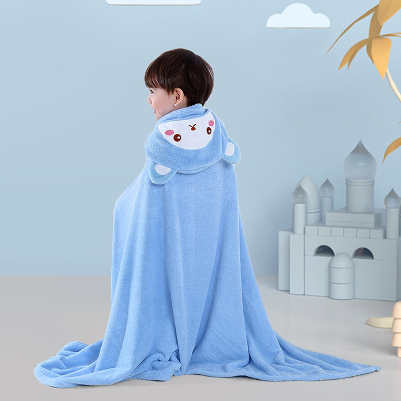 1*Bath Towel Clearance! Cute & Quick Dry Coral Fleece Hooded Bath Robe ...