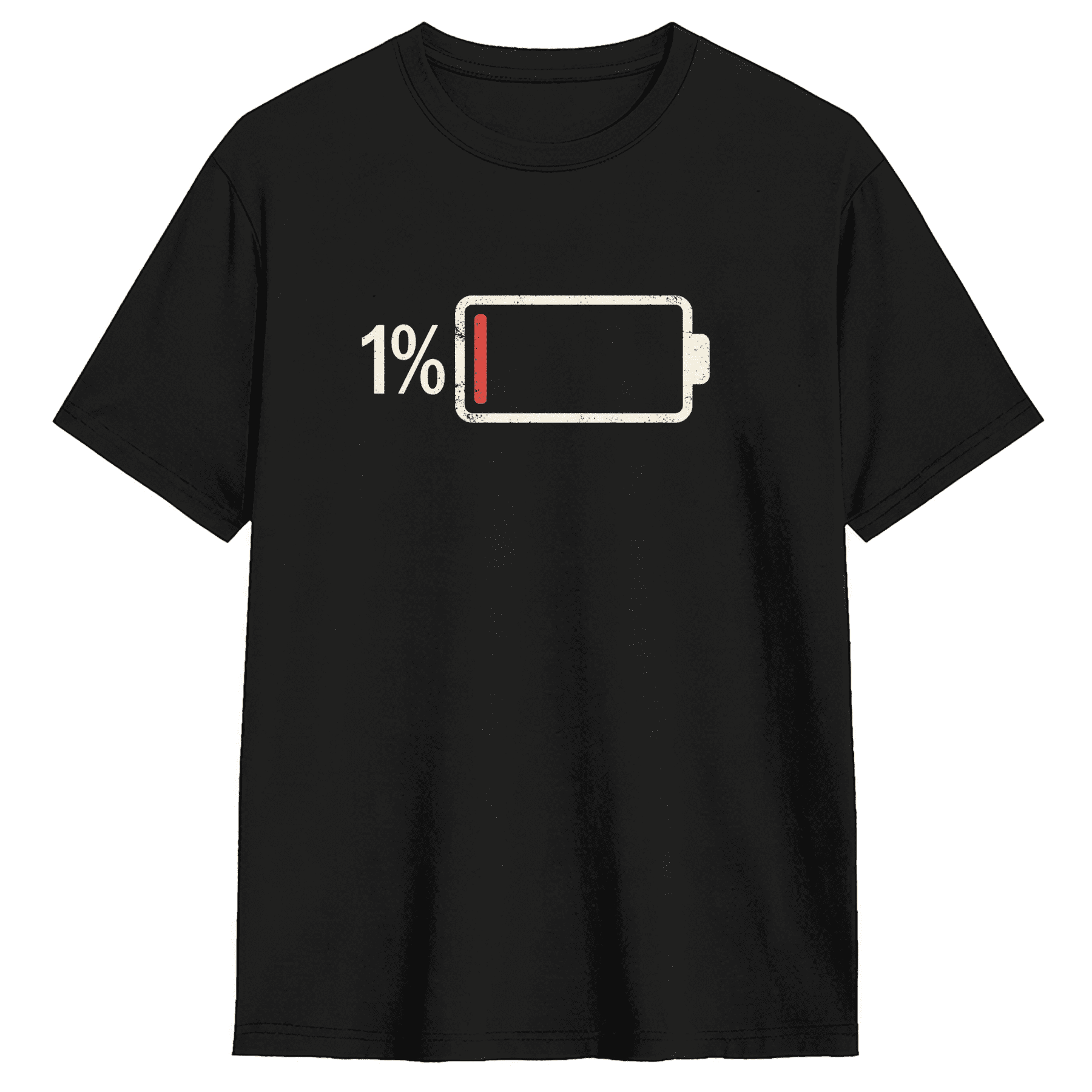 1% Battery Life Vintage Graphic Tee for Men and Women, Funny Workout ...