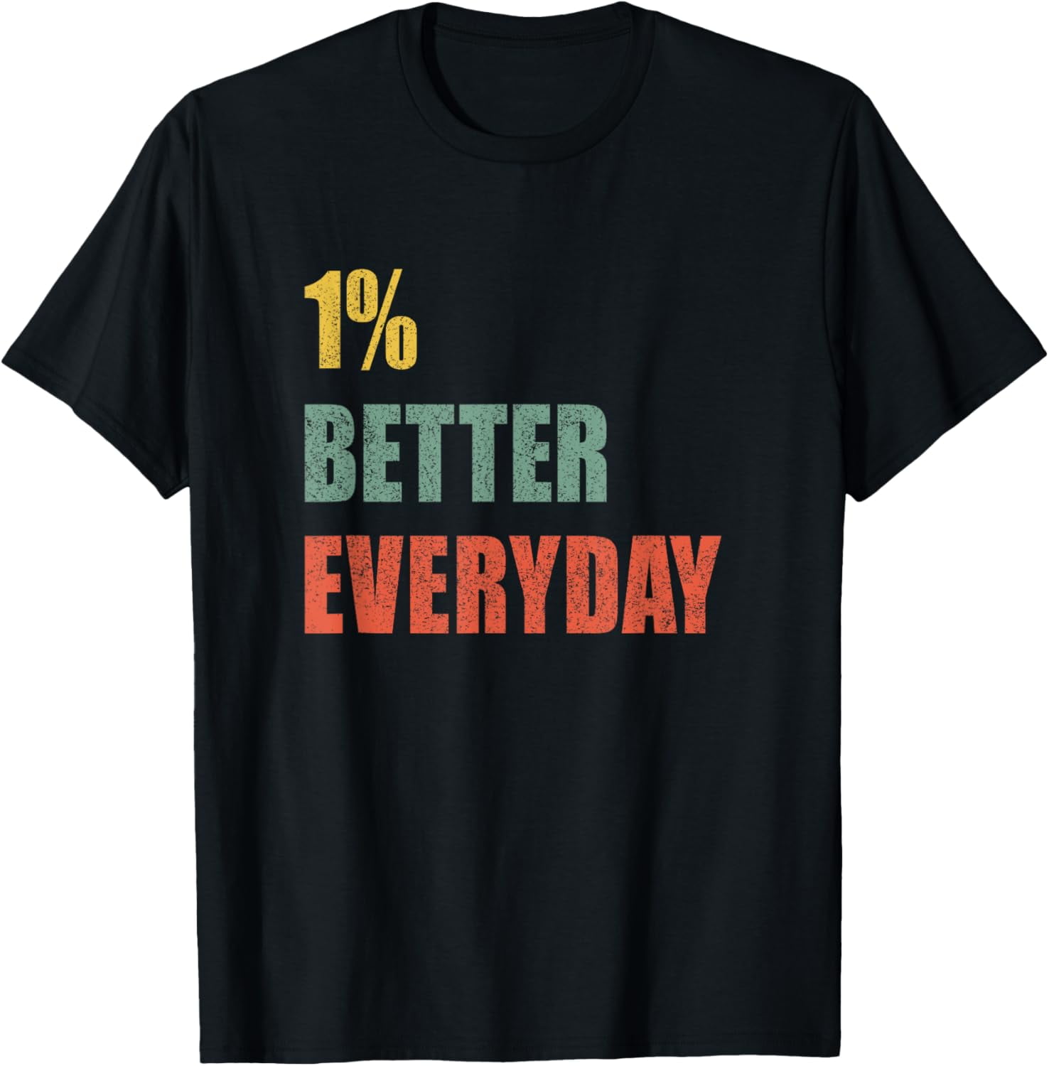 1% Better Every Day - Motivation Quote T-Shirt - Walmart.com