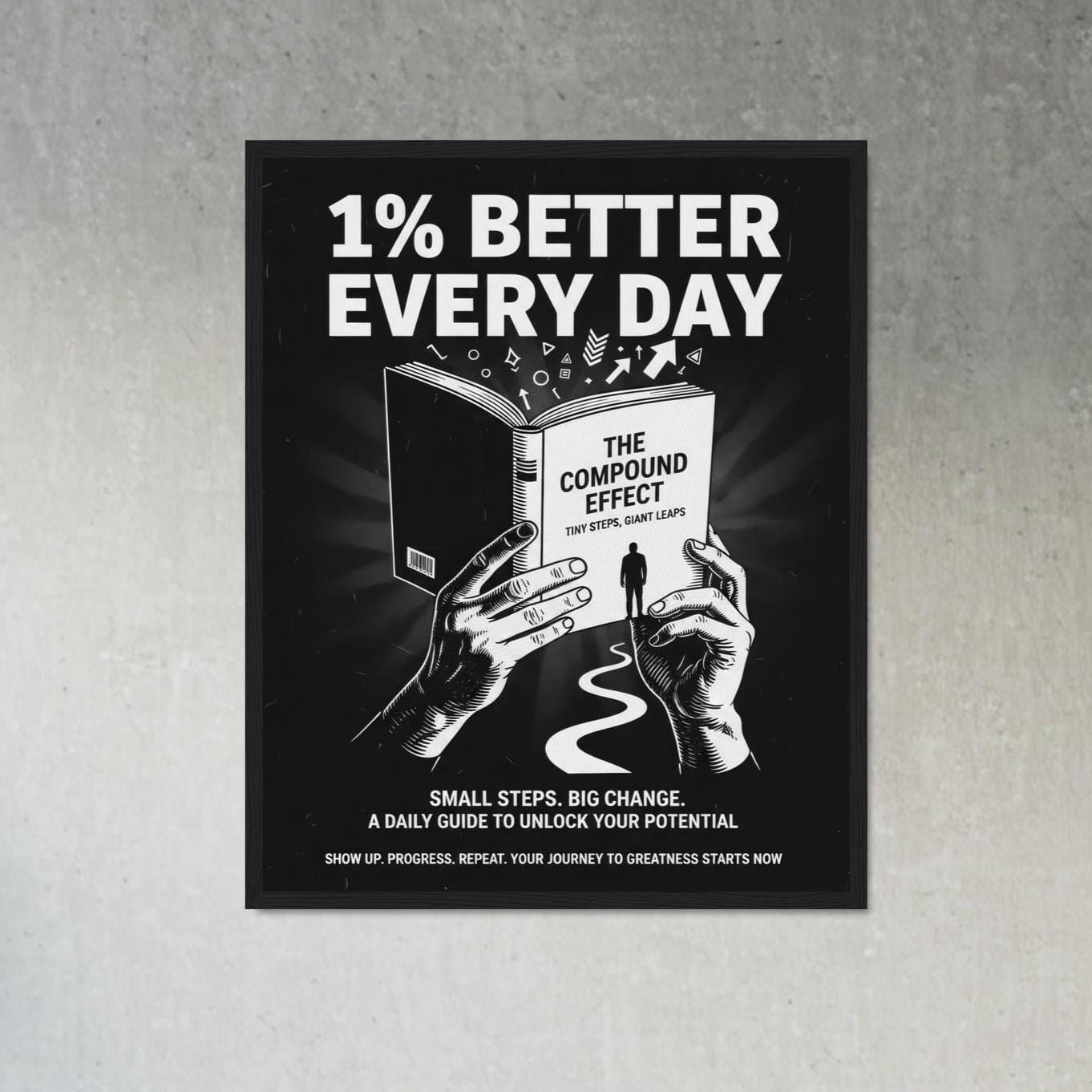 1% Better Every Day, Motivational Quote Wall Art, Poster Or Poster ...