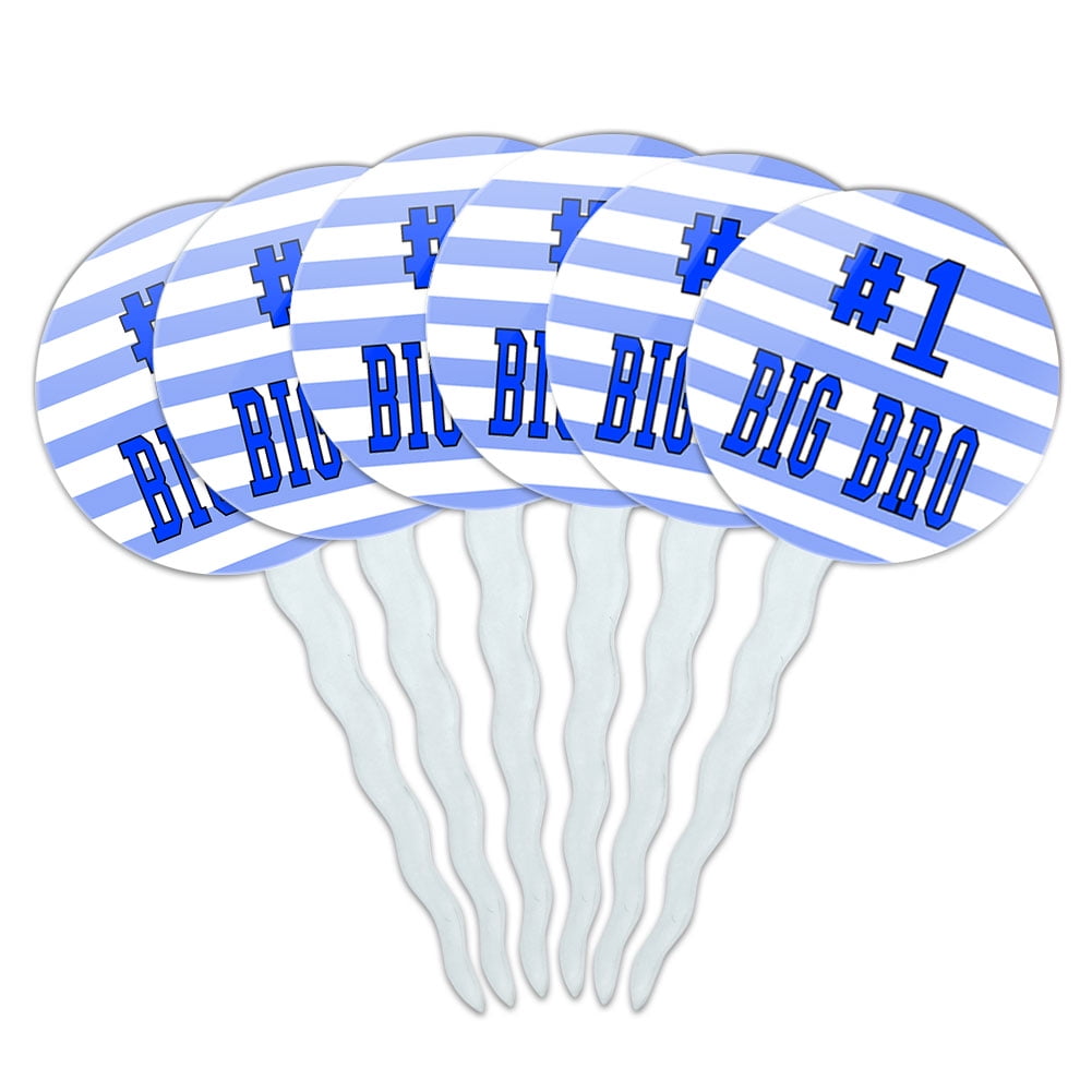 #1 Big Bro Brother Number One Favorite Cupcake Picks Toppers - Set of 6 ...