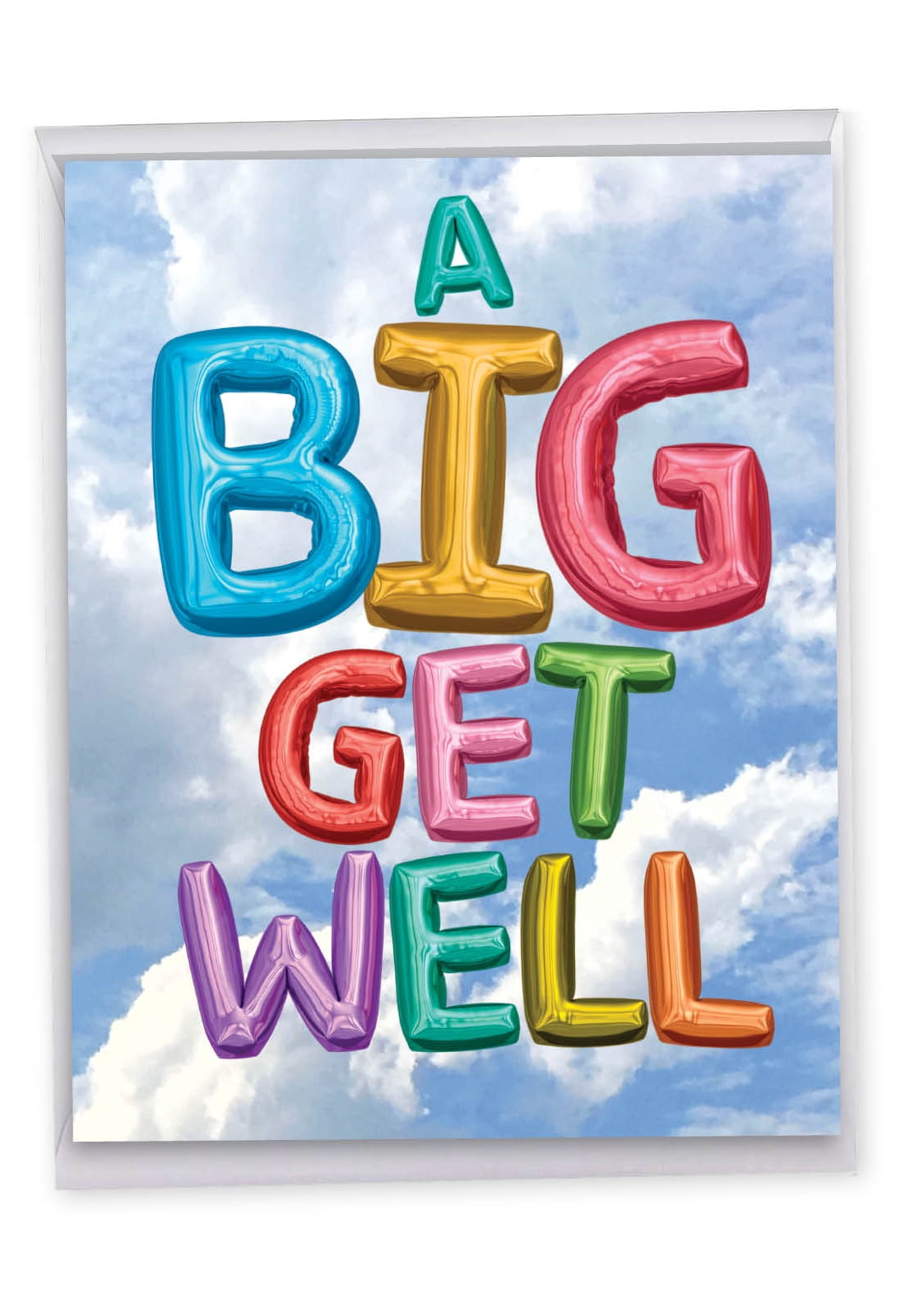 1 Big Get Well Card with Envelope (8.5 x 11 Inch) - Inflated Messages ...