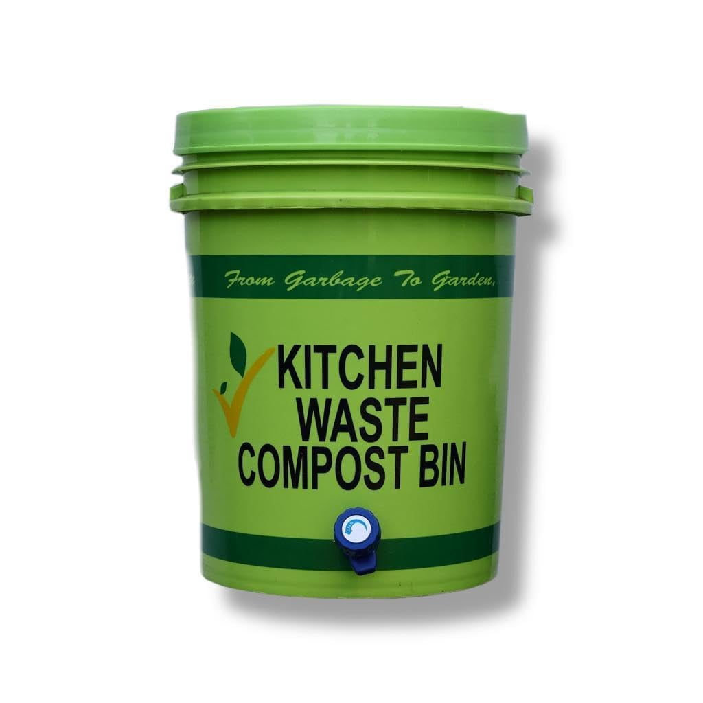 1 Bin Bucket 22 LTR with 1 Burn Powder Bottle Indoor Compost bin for ...