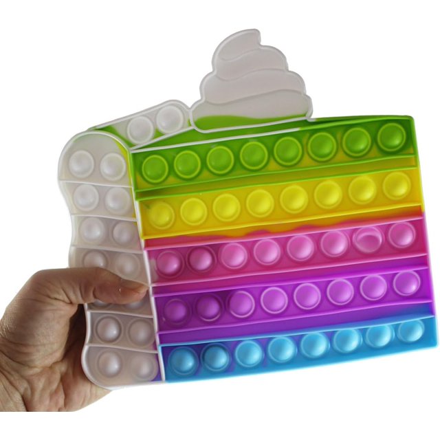 1 Birthday Cake Theme Large Bubble Pop Game - Silicone Push Poke Bubble ...