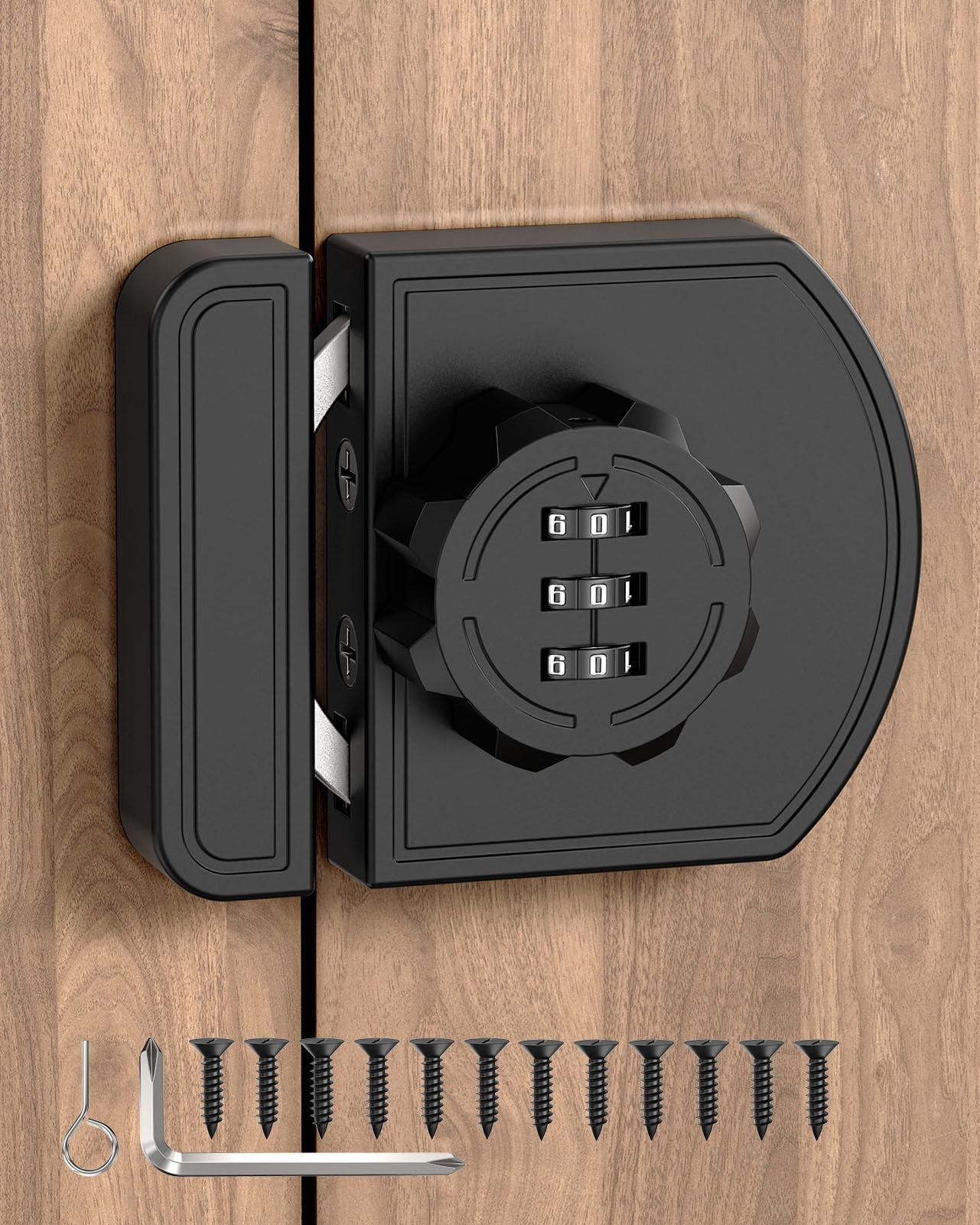 1 Black 3-digit Keyless Combination Cabinet Latch 180 Degree For ...