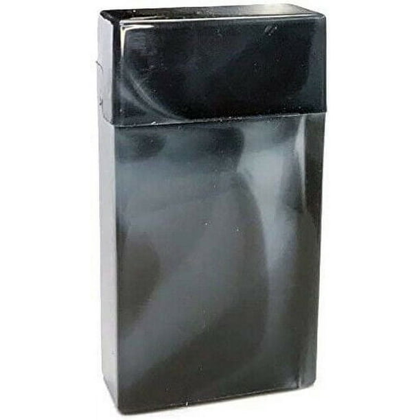 1 Black Crush-Proof Plastic Flip Top Hinged Lid Cigarette Case for 100 ...