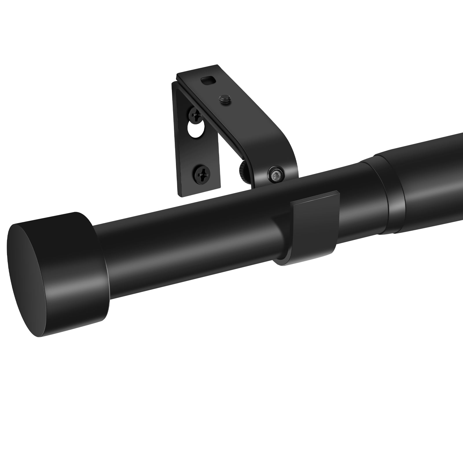 "Black Modern Drapery Curtain Rods, 144""-168"" Adjustable, 1 inch ...