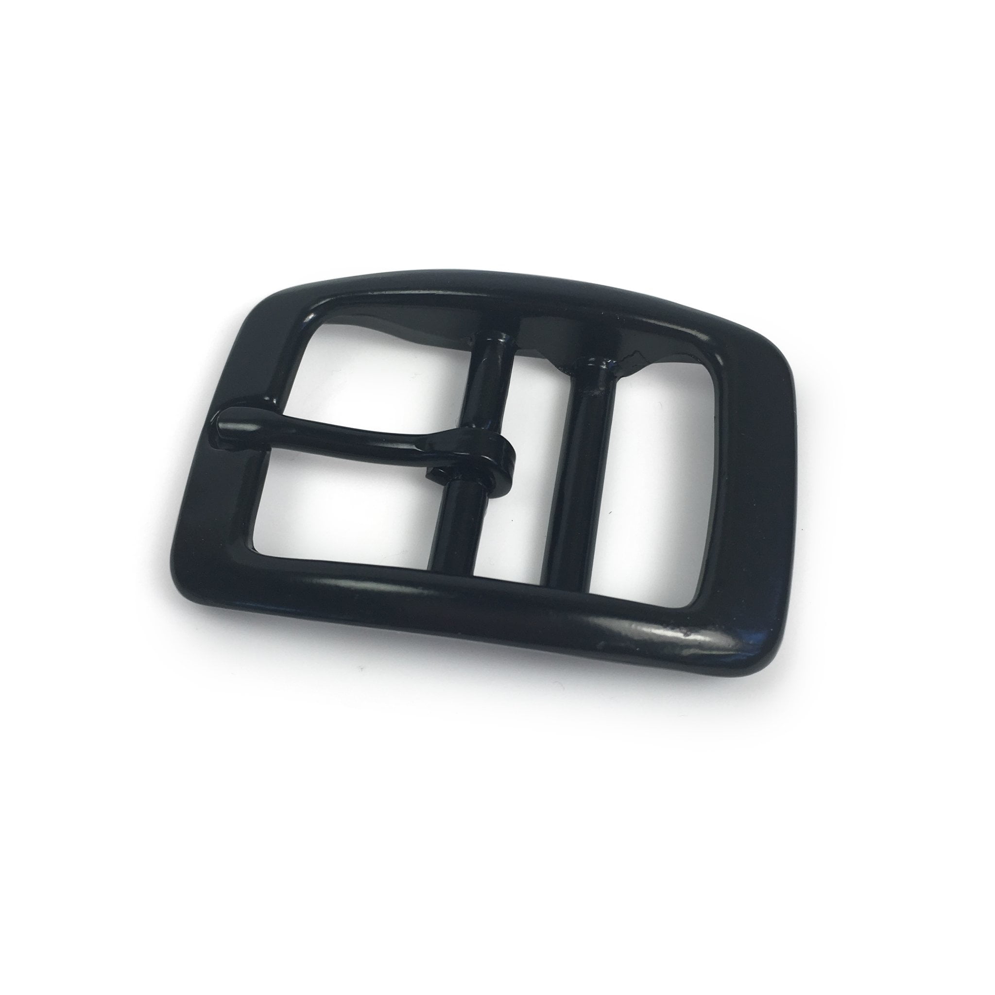 1" Black Plated Steel Double Bar Buckle Leather Craft Hardware Belt Strap Buckle - Walmart.com