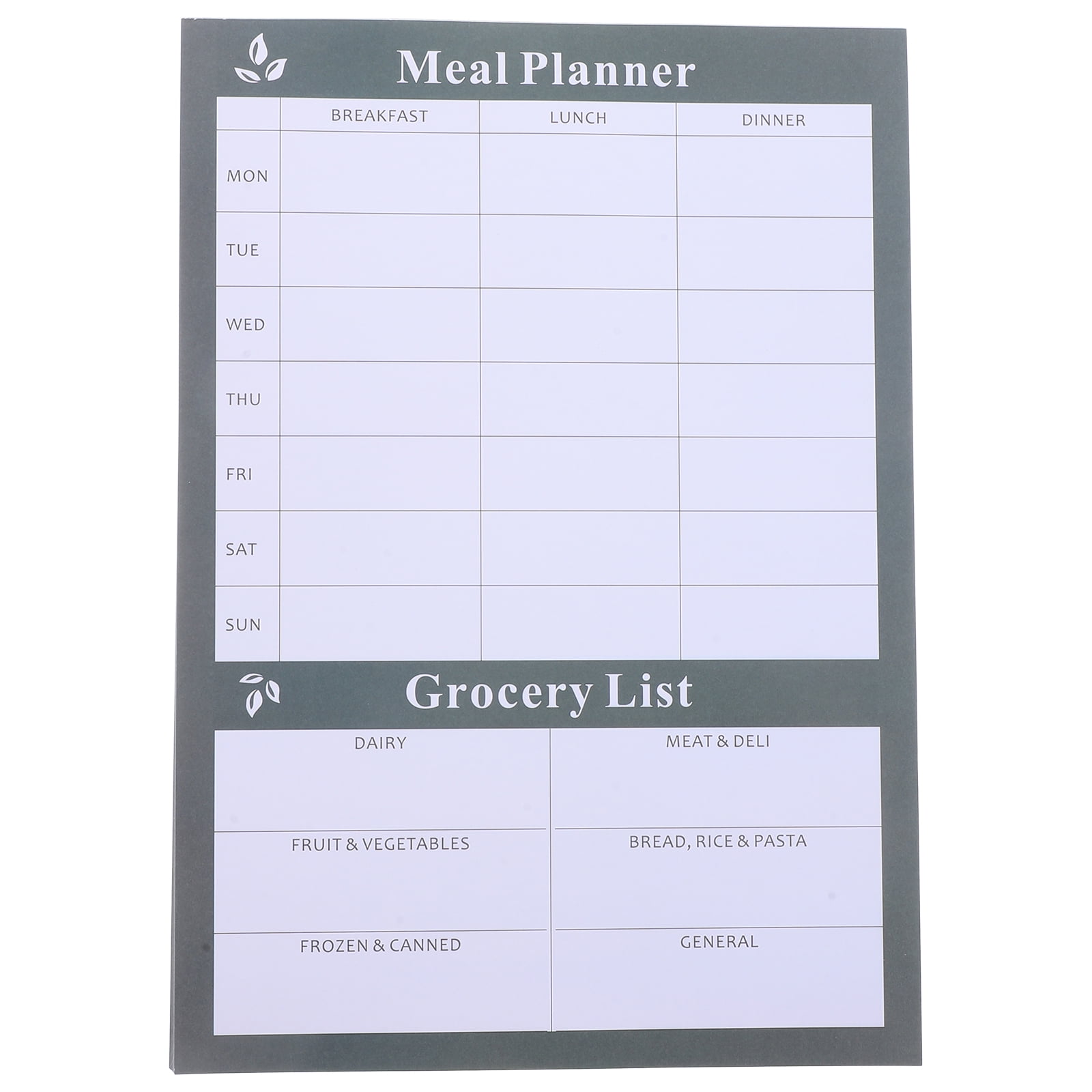 1 Book of Menu Notebook Weekly Tearable Notebook Household Menu ...