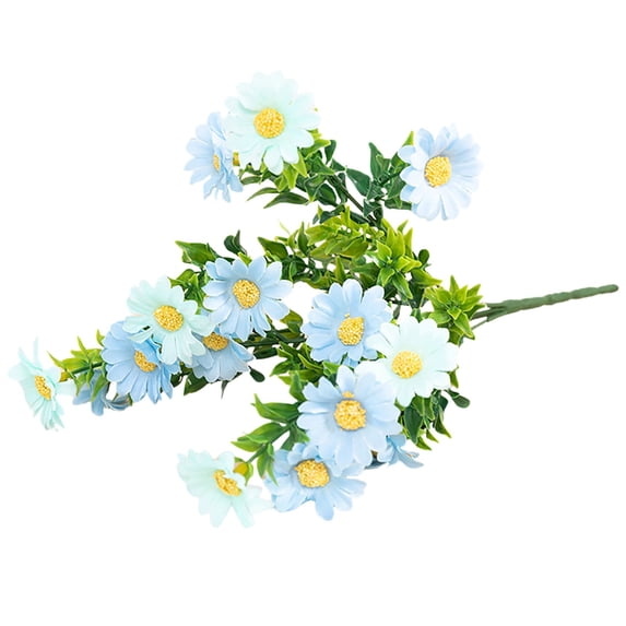 1 Bouquet Daisies Artificial Flowers Blue Daisy Fake Silk Flower ...