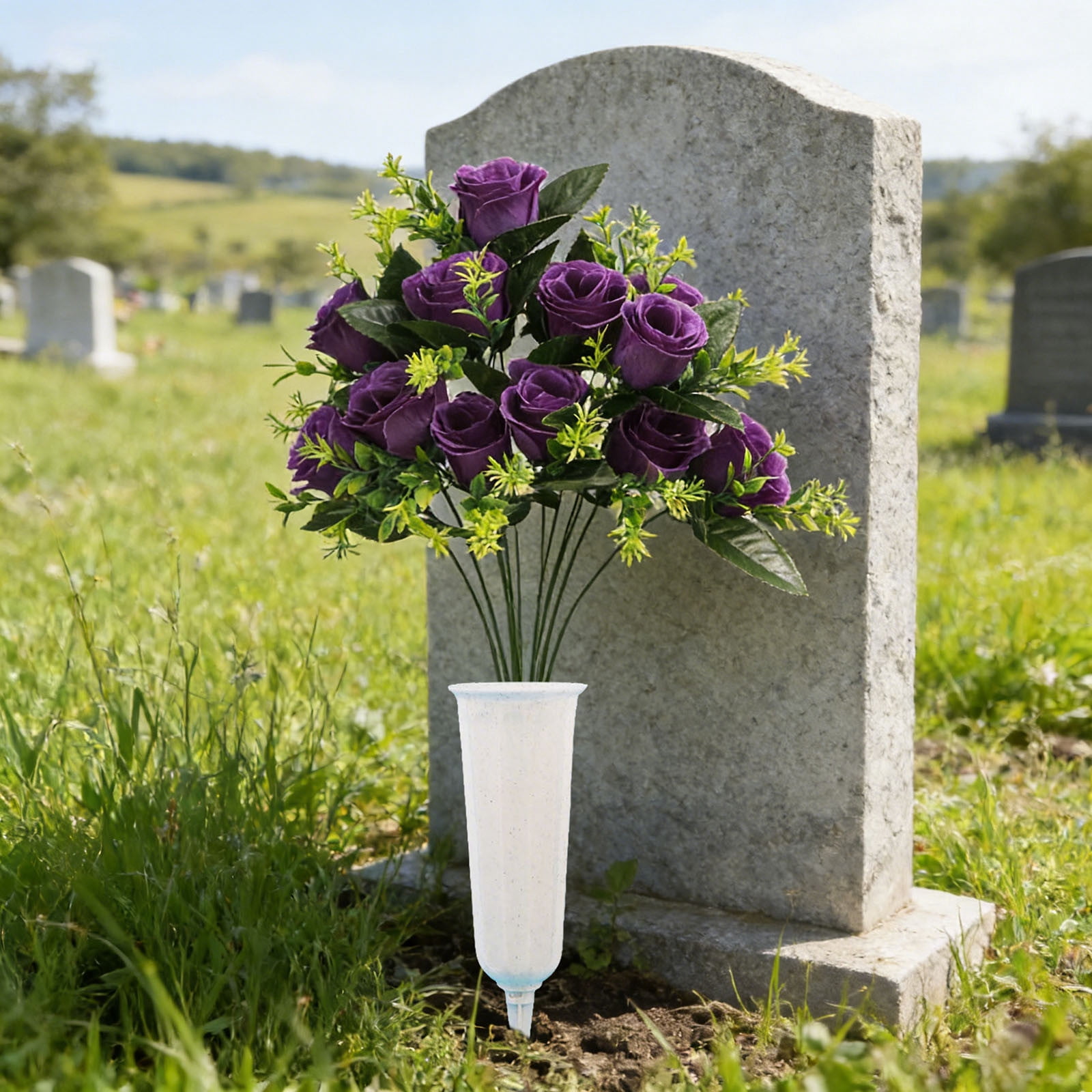 1 Bouquet Peacock Roses Artificial Flowers for Overseas Cemetery ...