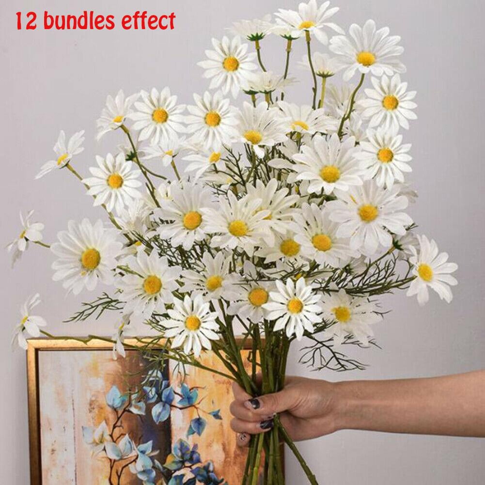 1 Bouquet White 5 Heads Daisy Artificial Flower 20.47in Artificial Silk ...
