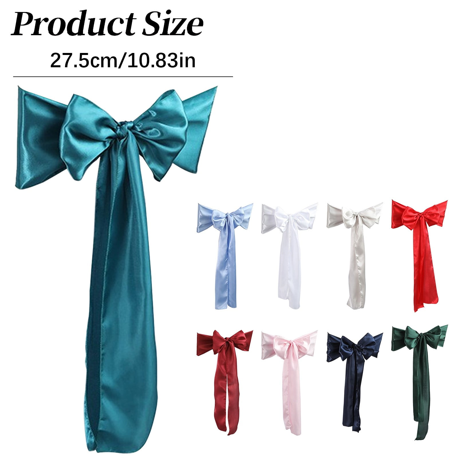 1 Bow Chair Sash Bows For Wedding Tulle & Ribbon Chair Back Decor With ...