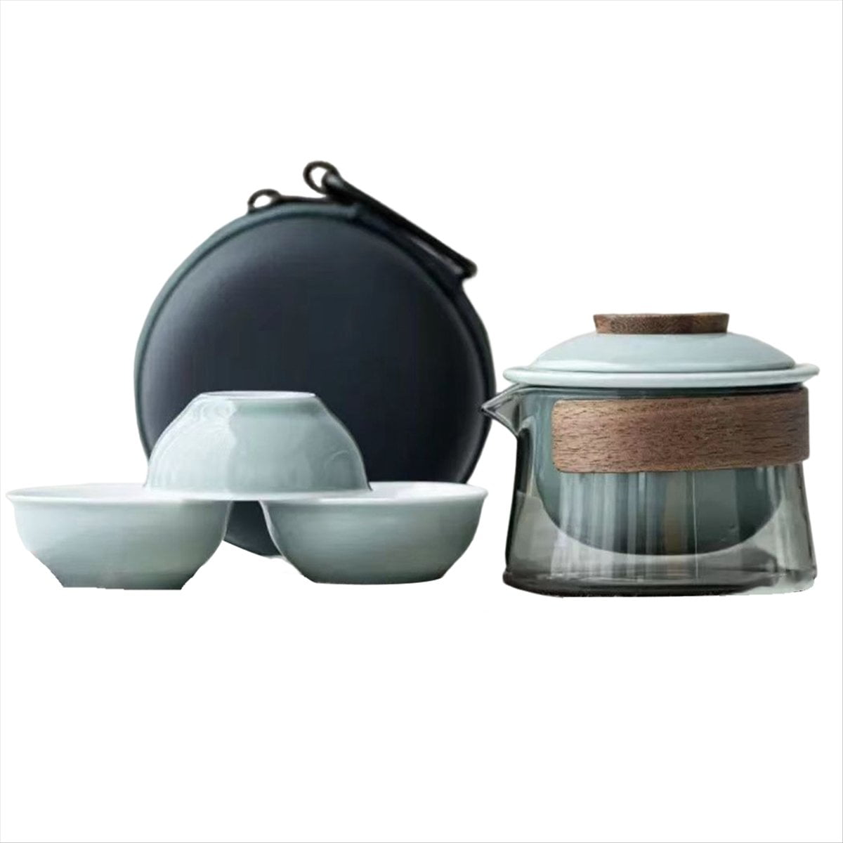 1 Bowl 3 Cups Tea Cup Set Household Tea Making Travel Tea Set Outdoor ...
