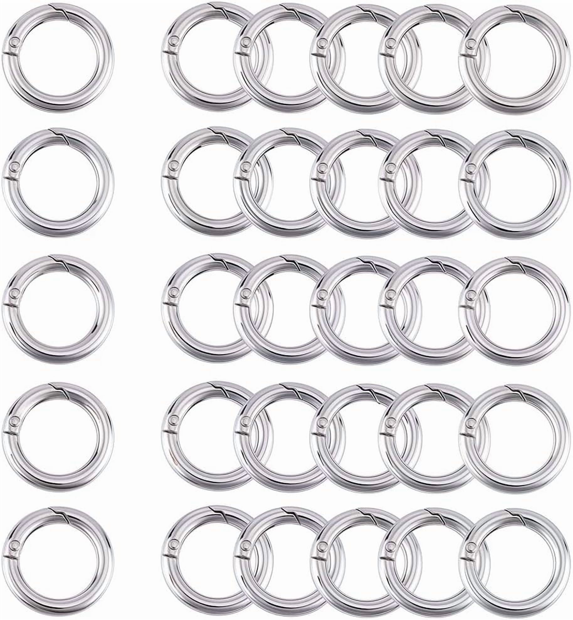 1 Box 1 Inch 25mm 30Pcs Spring O Rings Bulk Silver Gate Ring Large 6 ...