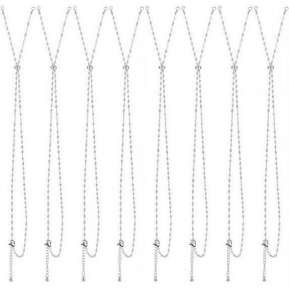 1 Box 10 Pack 18 Inch/44cm Silver Jewelry Chain Adjustable Slider ...