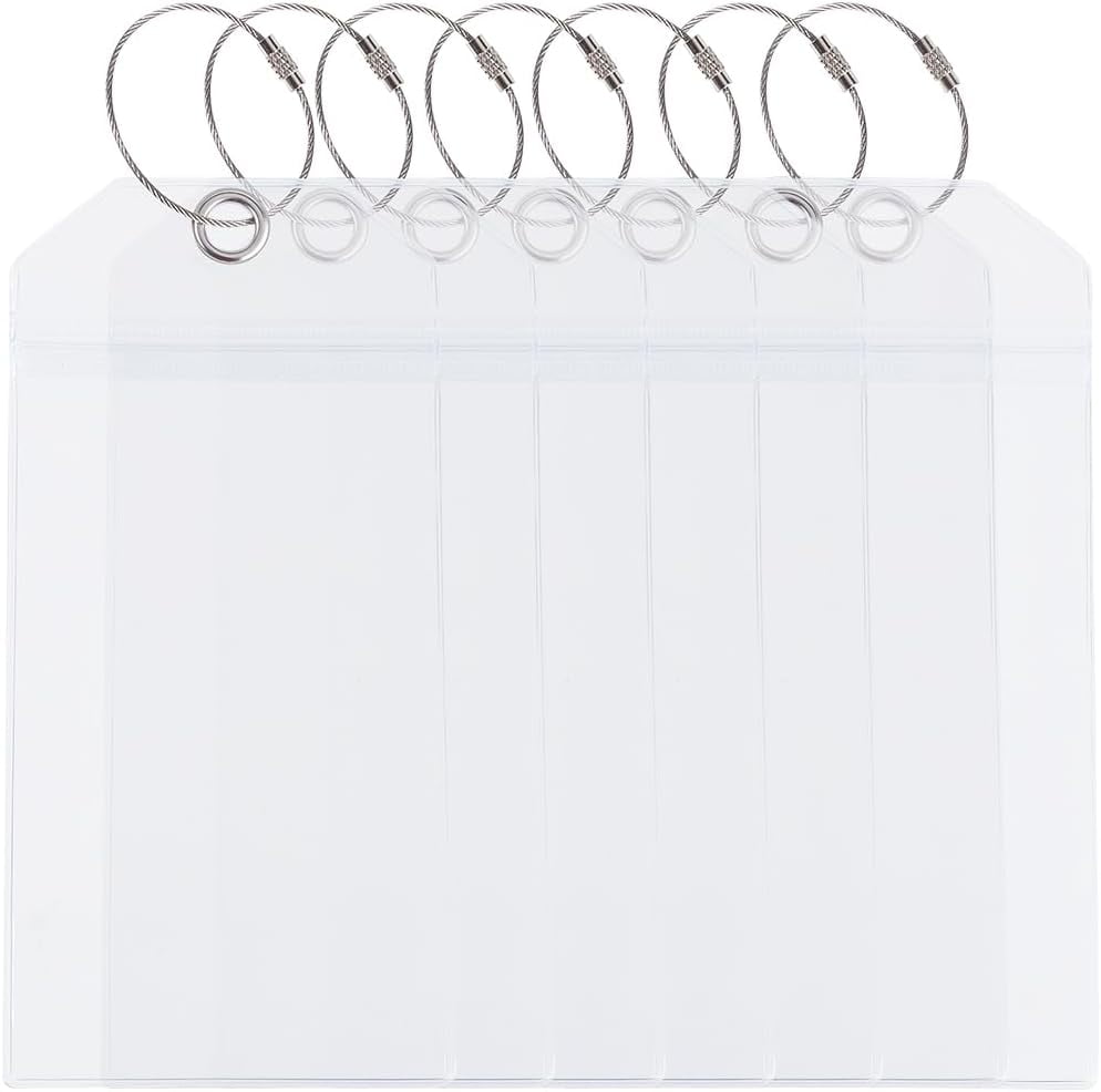 1 Box 10 Sets 7.5x3.5 Inch Clear Plastic Luggage Tags Labels Suitcase ...