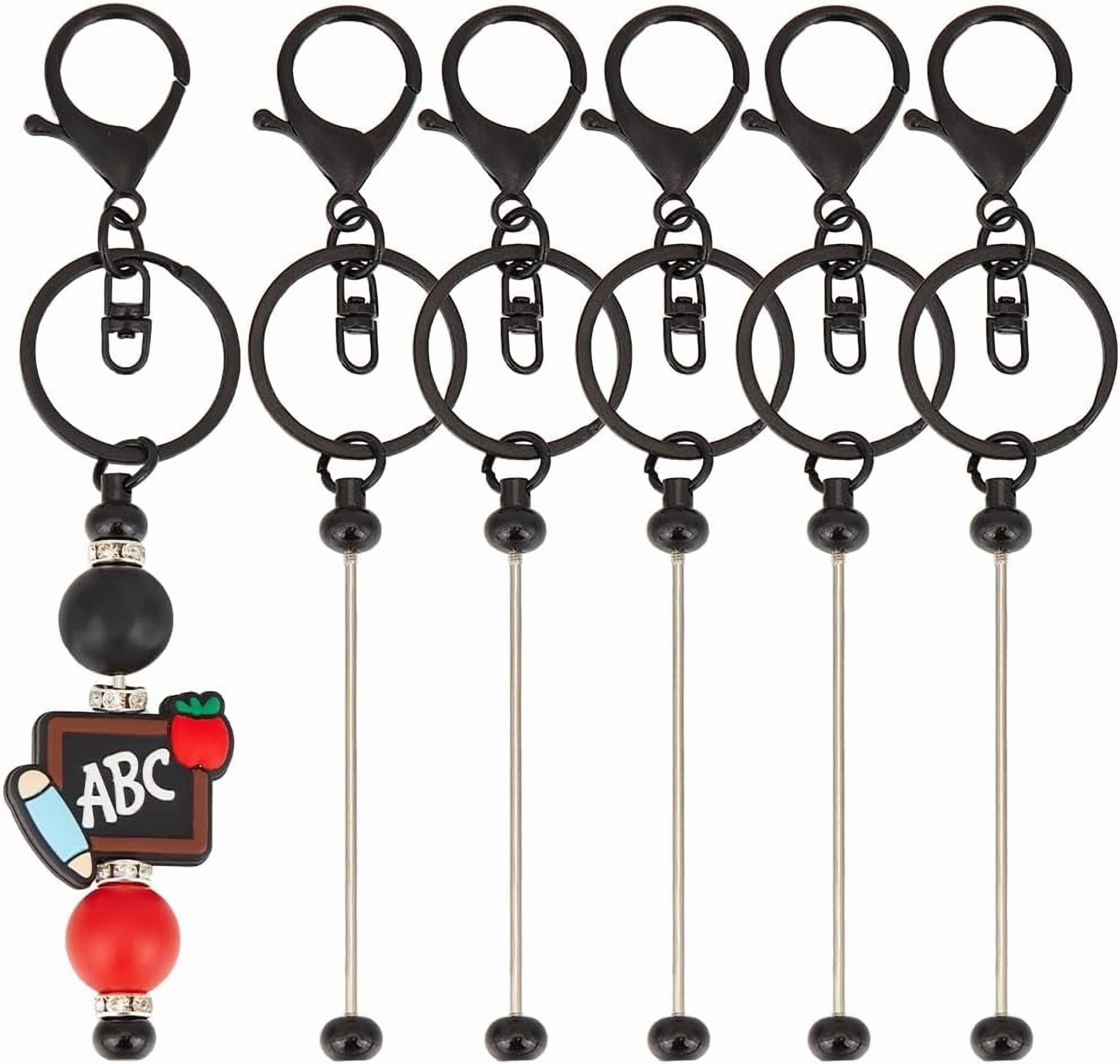 1 Box 10 Sets Beadable Keychains Beaded Keychain Bars Beadable Keychain ...