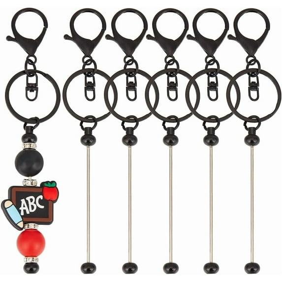 1 Box 10 Sets Beadable Keychains Beaded Keychain Bars Beadable Keychain ...