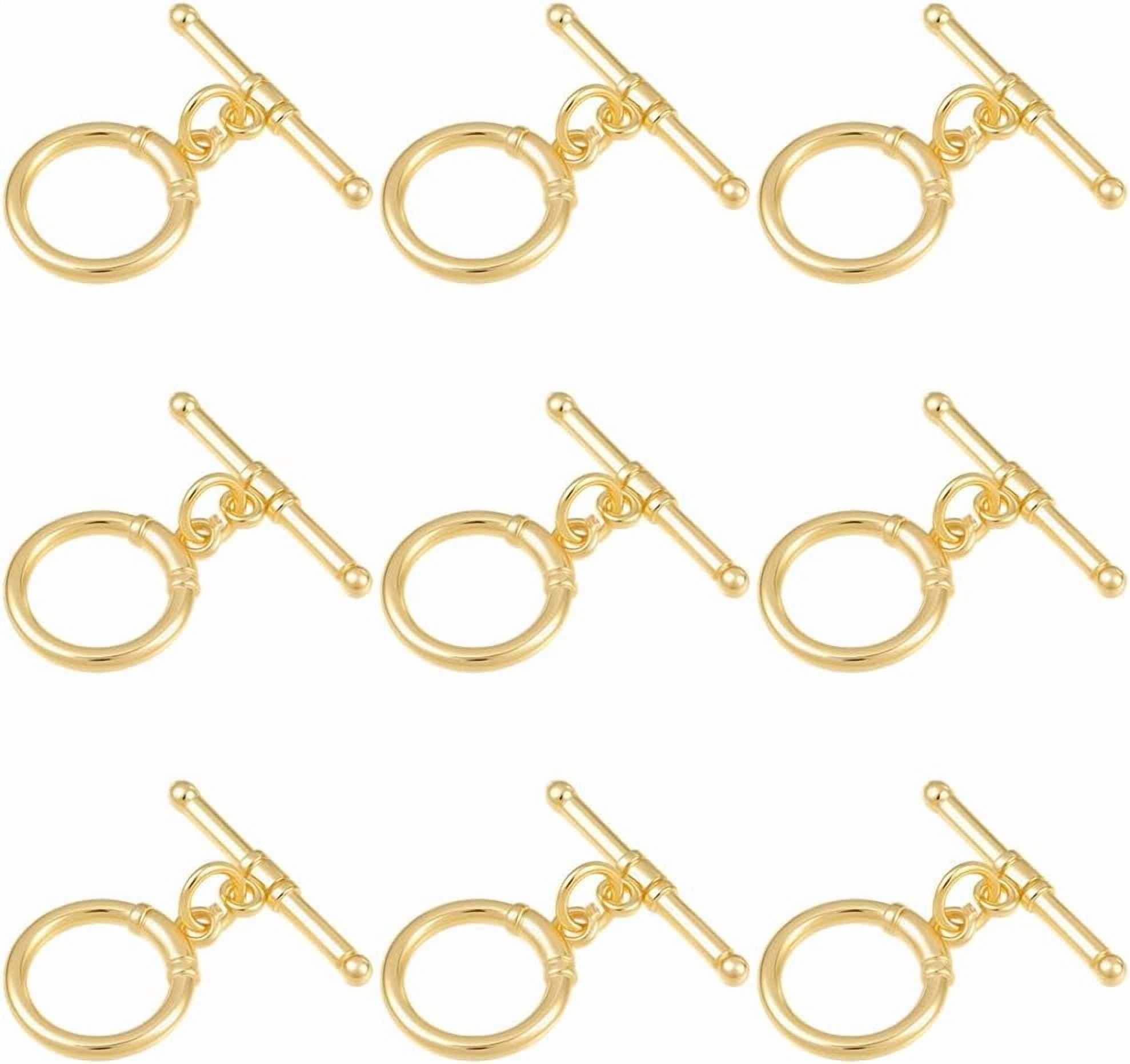 1 Box 10 Sets T Bar Toggle Clasp Real 18K Gold Plated Brass Metal ...