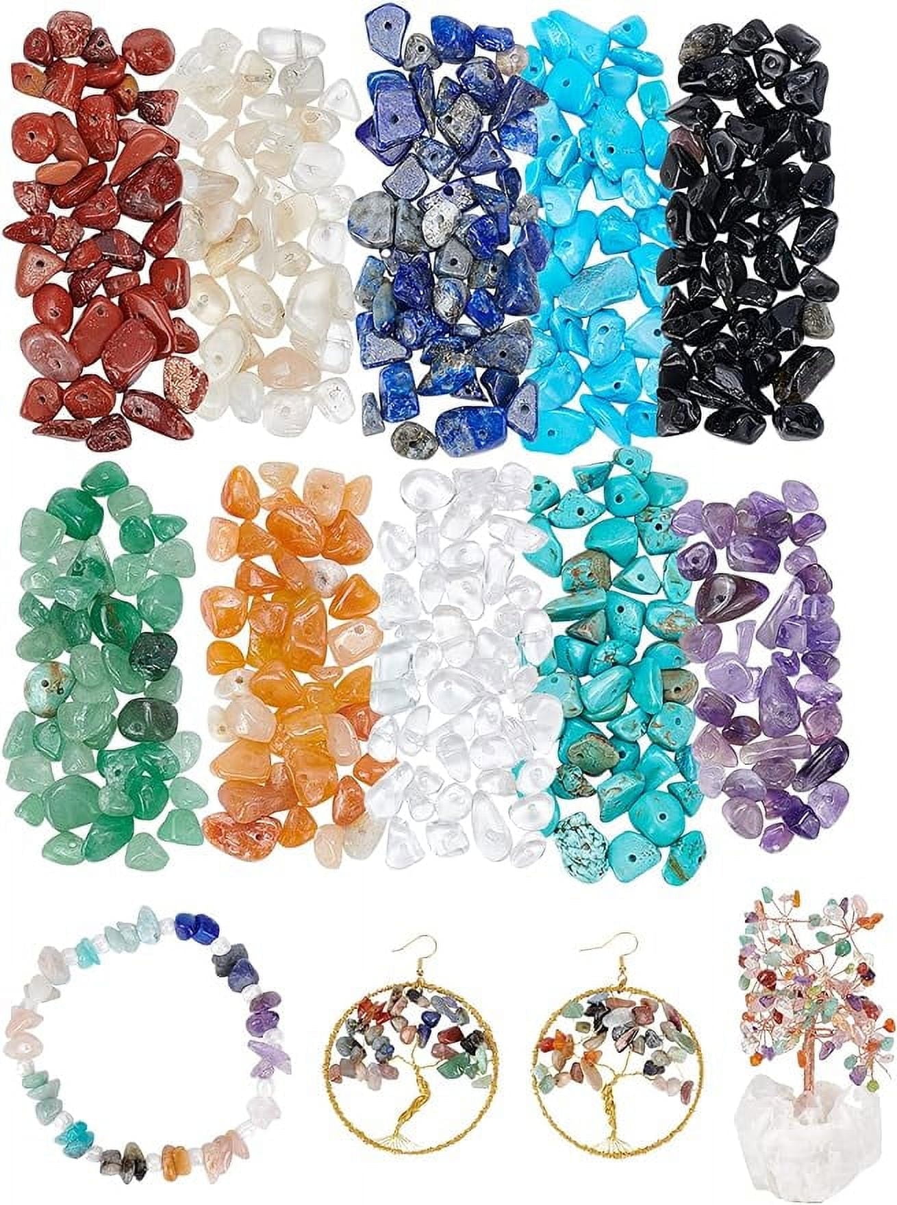 1 Box 10 Styles 7 Chakra Natural Gemstone Chips Beads Irregular Chips ...