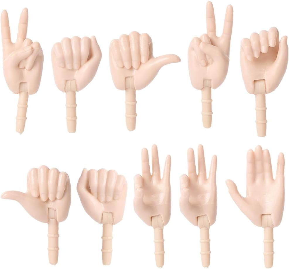 1 Box 10 Styles Jointed Hands Plastic Tiny Finger Hands Miniature ...
